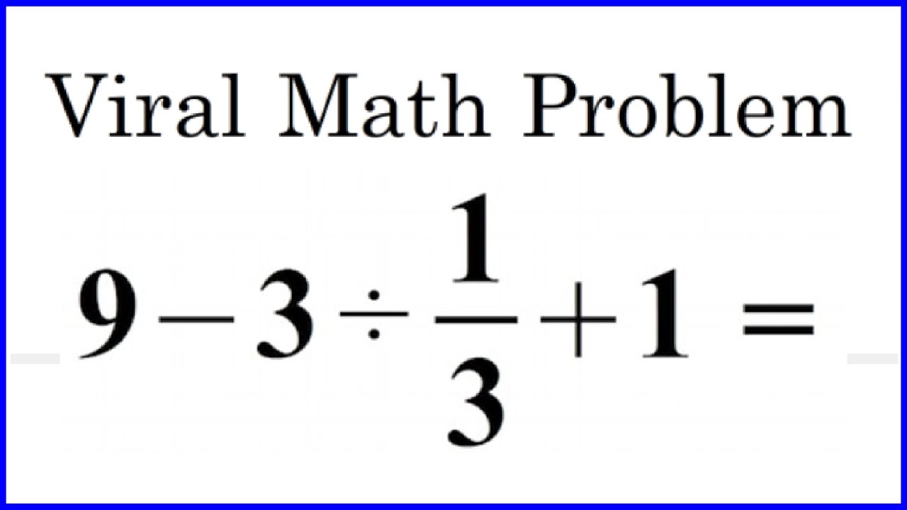 Viral math problem - YouTube