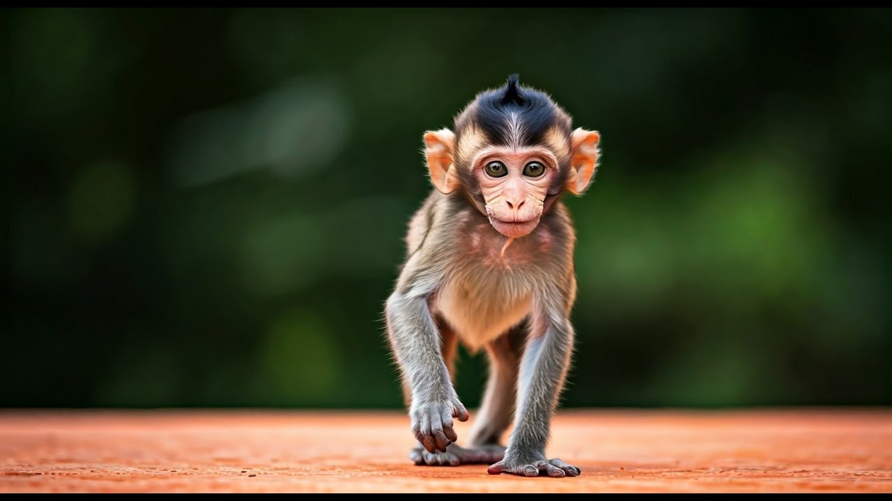 Amazing Baby Monkey || Baby monkey's first steps : A milestone moment ...