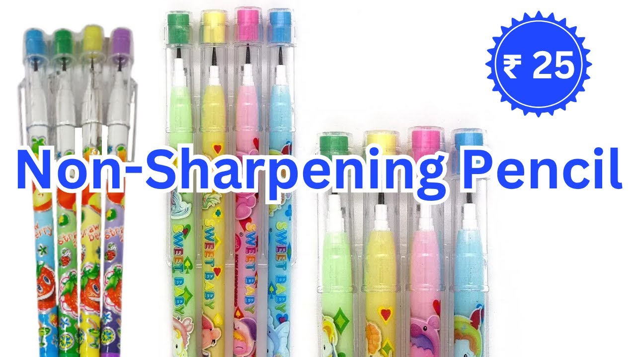 Non-Sharpening Pencils Unboxing ️ | 4 Colors for Just ₹25! - YouTube