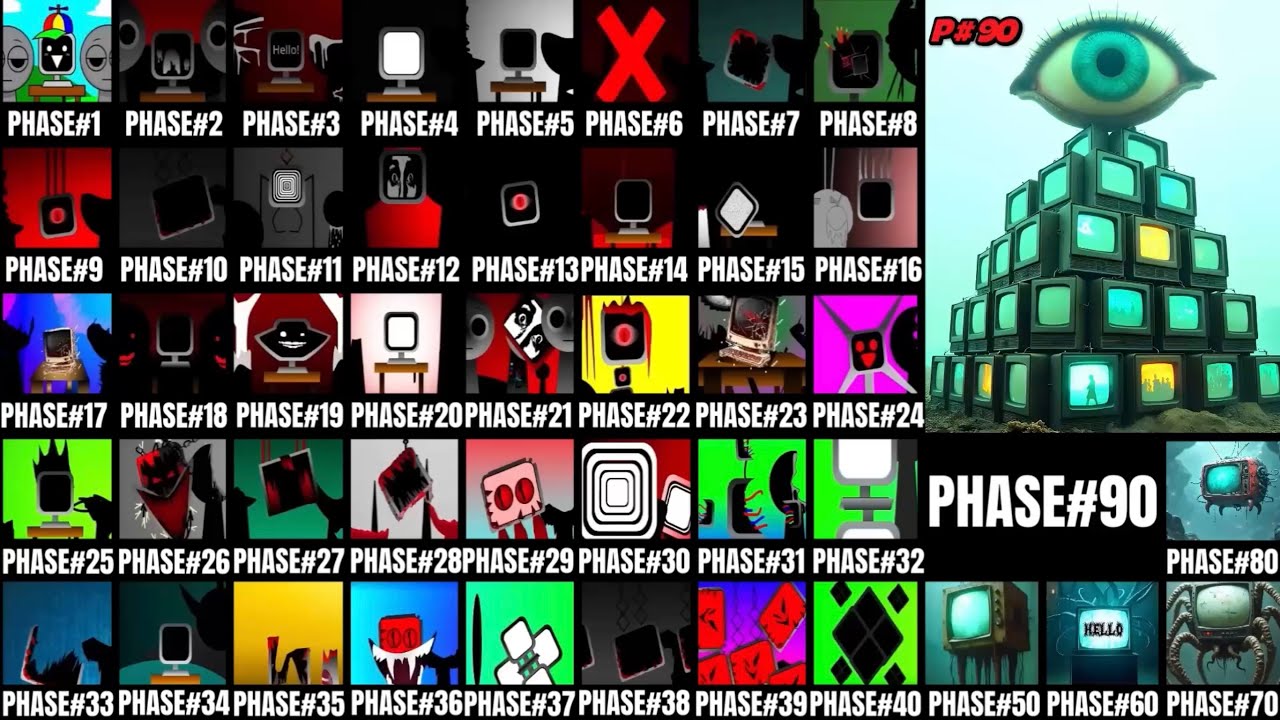 Incredibox Sprunki - Phases 1-90 - All Characters (BONUS MODS) - YouTube