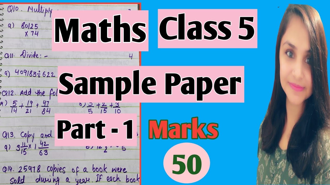 Maths Sample Paper Class -5 part-1 /Marks -50 / Maths for class 5 - YouTube