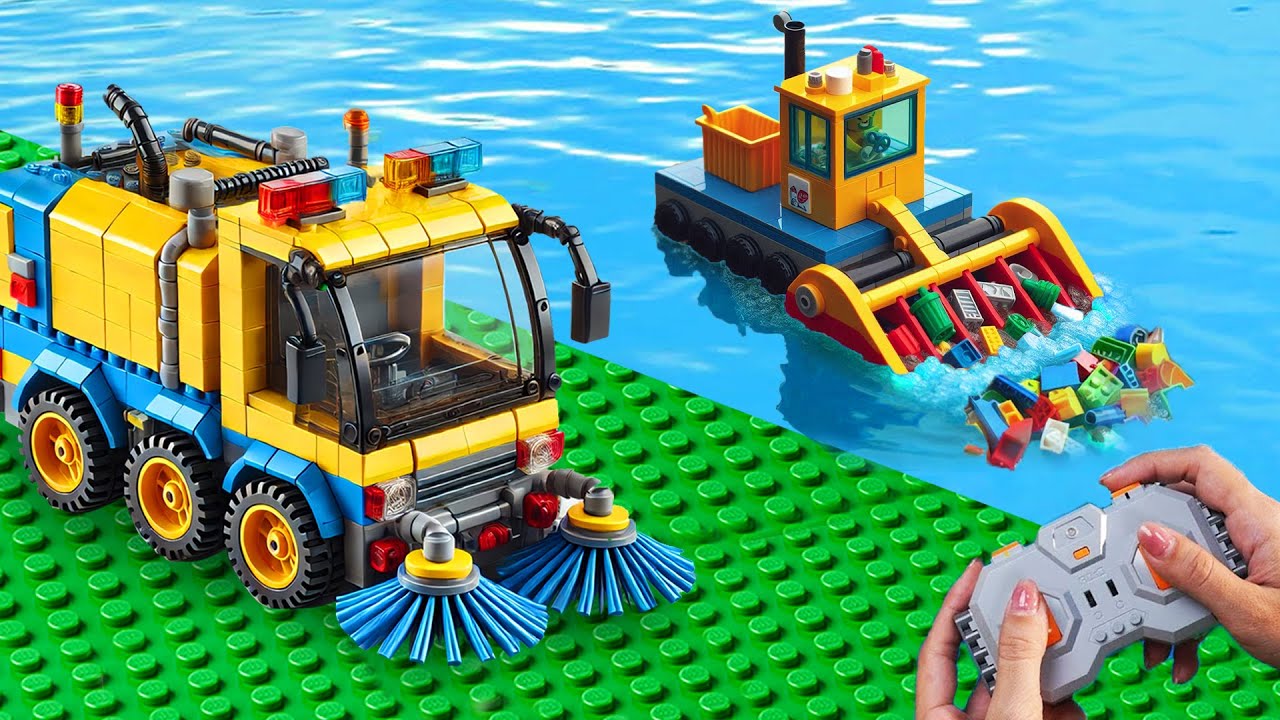 Building LEGO Cleaning Machine: Clean Street and Water - YouTube