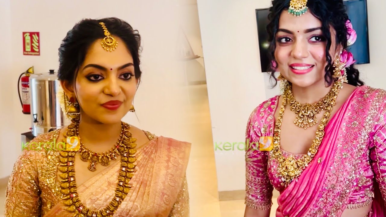 Ahaana krishna and Hansika krishna beautiful look at Ozy wedding | Diya Krishna Wedding - YouTube