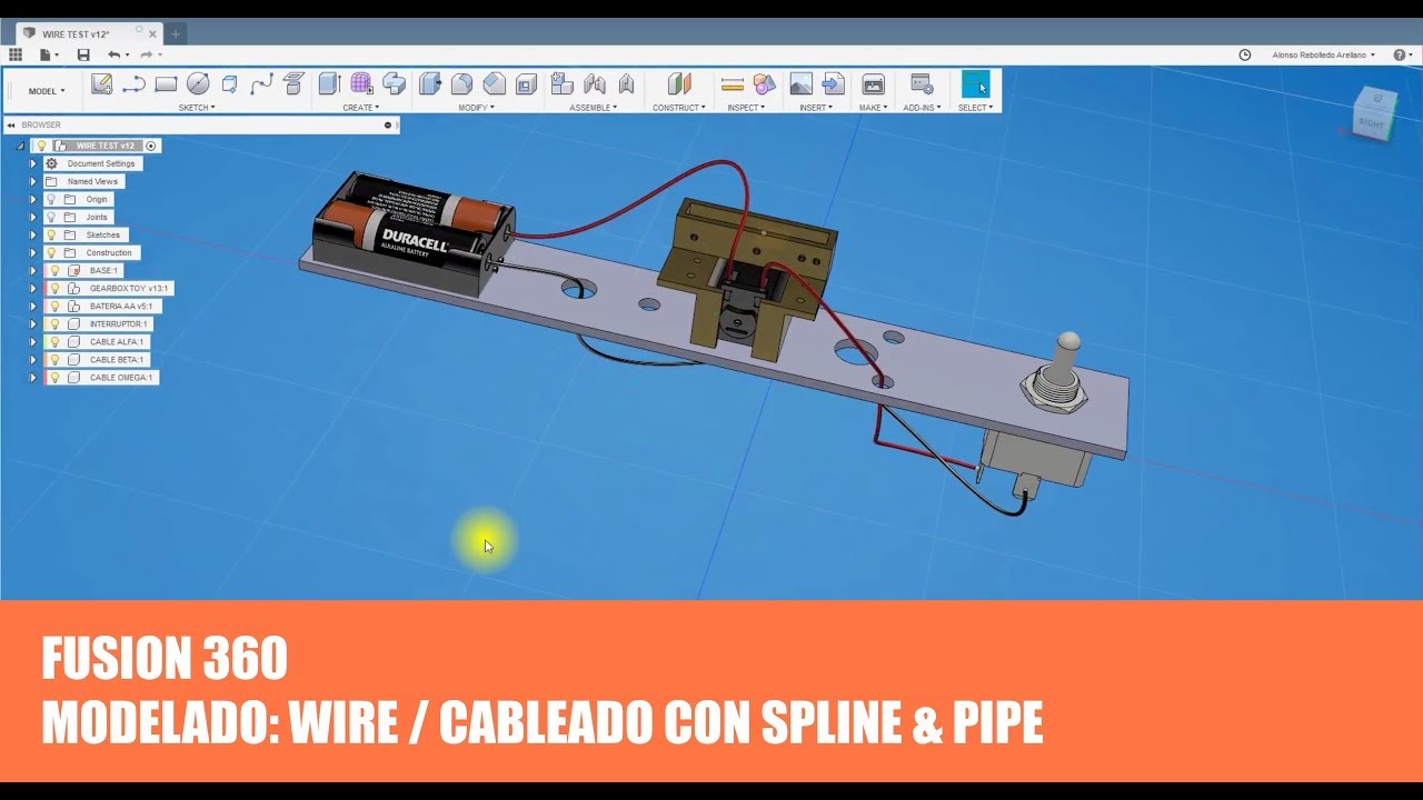 FUSION 360 #85: WIRE (CABLEADO) - YouTube