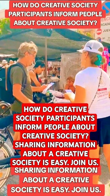How do Creative Society participants inform people about Creative ...