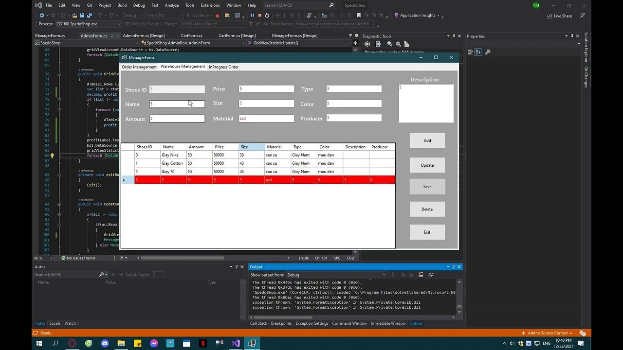 Demo Shoes Store Management System (C#, Winform) - YouTube