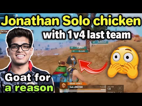 Jonathan unbelievable solo chicken dinner with 1v4 clutch 🔥 Goat for a ...