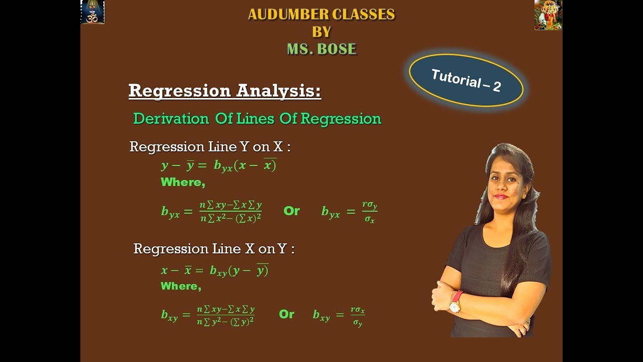 Derivation of Regression Line X on Y and Y on X - YouTube