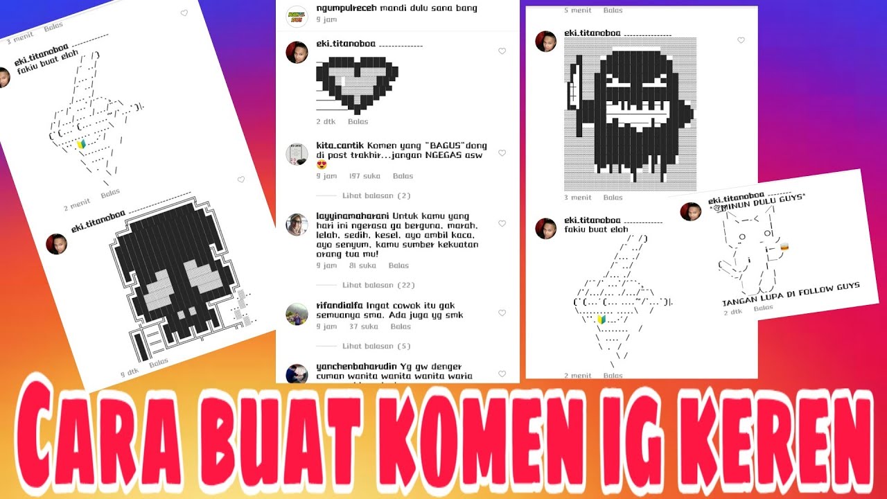 Cara buat komen instagram bergambar keren - YouTube