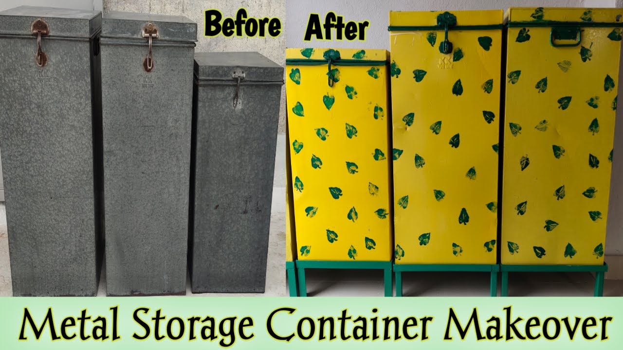 Part-1DIY How to Paint Metal Storage Container|Budget Friendly Metal ...