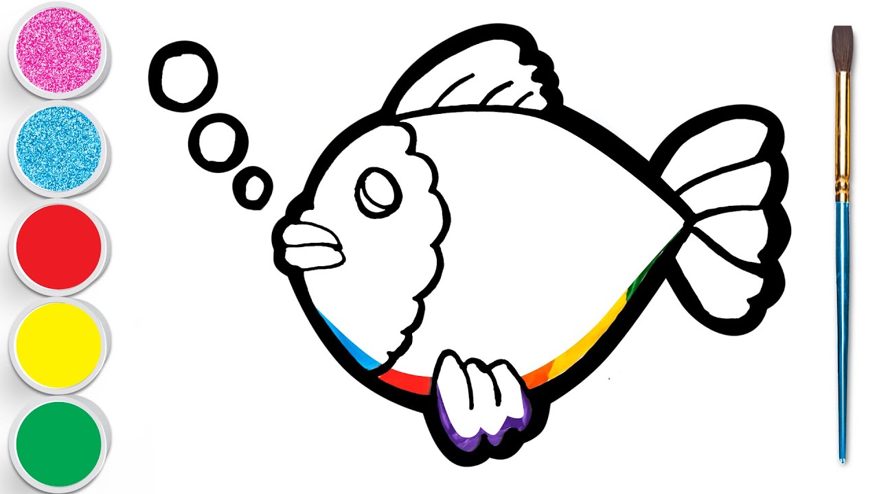 Cara Menggambar dan Mewarnai ikan | Drawing and Coloring rainbow Fish ...