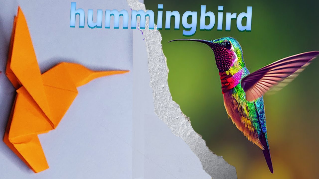 Paper hummingbird - Origami bird easy - YouTube