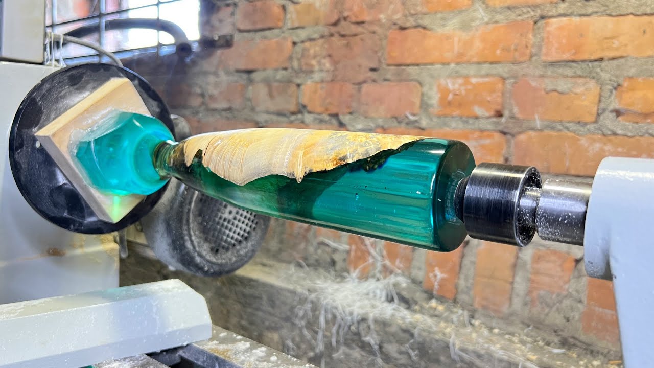Woodturning - Wood and Resin Vase - Woodturning Art - YouTube
