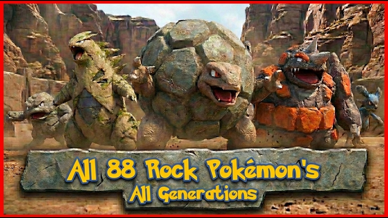 Rock Pokémon's All 88 Rock Pokémon From All Generations Gen 1 TO Gen 9 ...