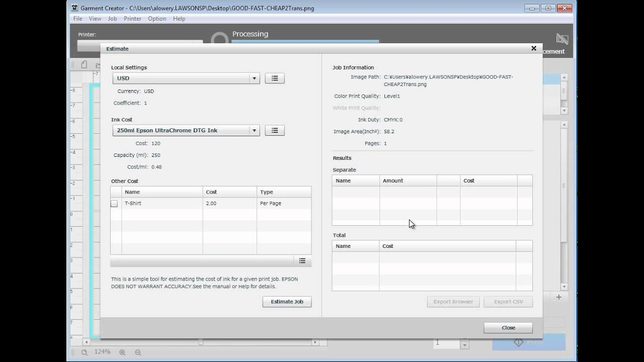 Direct To Garment Printer | Garment Creator Job Estimator - YouTube