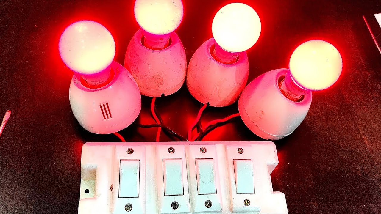 4 Switch And 4 Bulb Holder connection #electric #wiring #electrical # ...