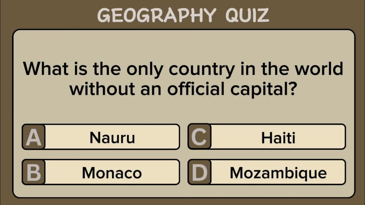 GEOGRAPHY QUIZ || 20 QUESTIONS TO ANSWER || Can You Pass This Quiz ...