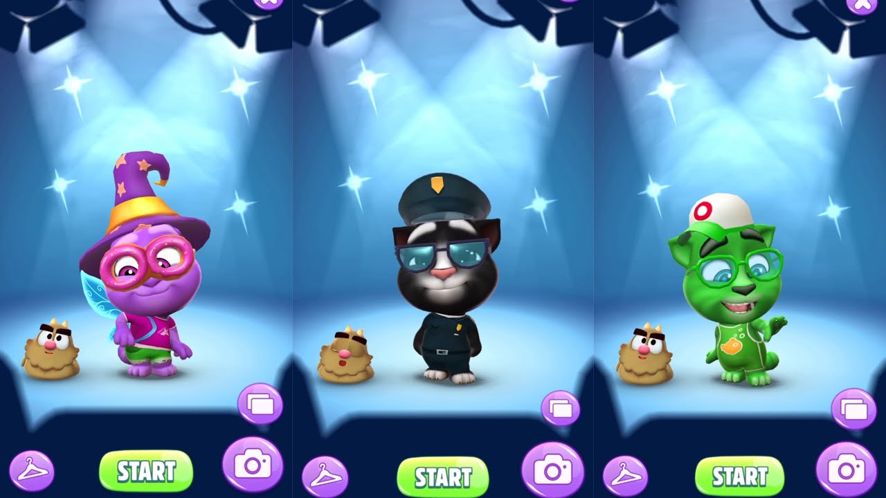 My Talking Tom 2 | My Talking Tom Purple Skin Vs Green Skin Vs Black ...