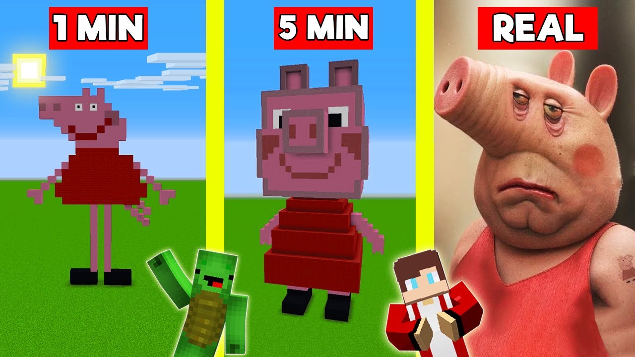 PEPPA PIG BUILD BATTLE In Minecraft - NOOB VS PRO CHALLENGE - Maizen ...