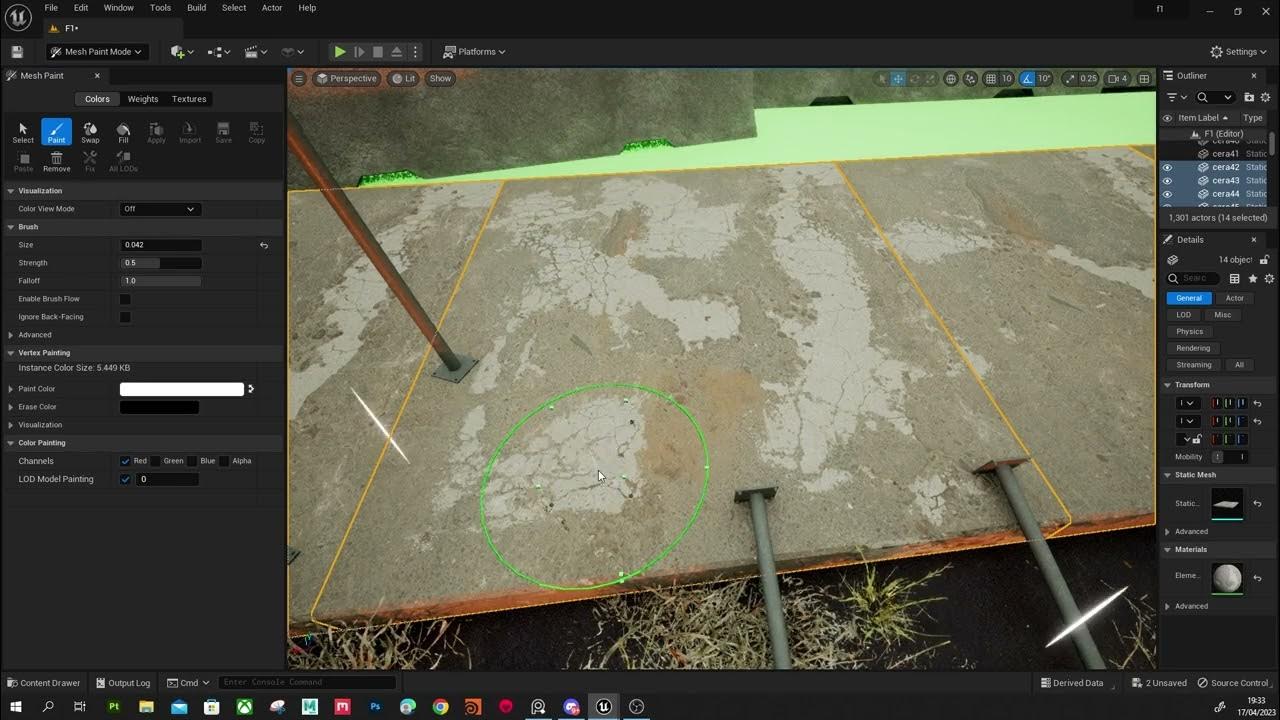 Vertex paint Unreal engine 5 with Blend Material - YouTube