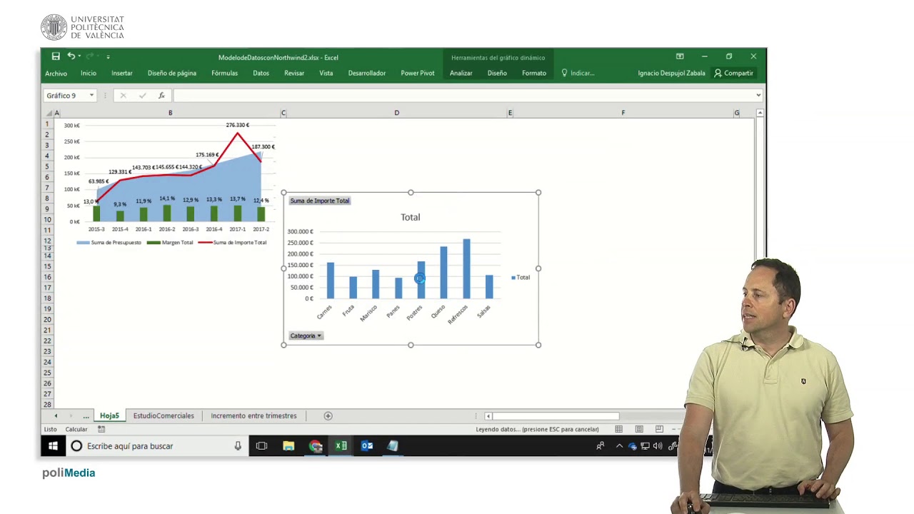 Excel. Agregar gráfico dinámico a panel | | UPV - YouTube