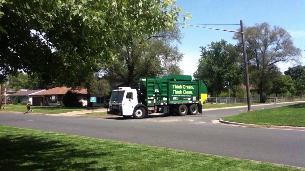 Waste Management Side-Loader Garbage Truck!!! - YouTube