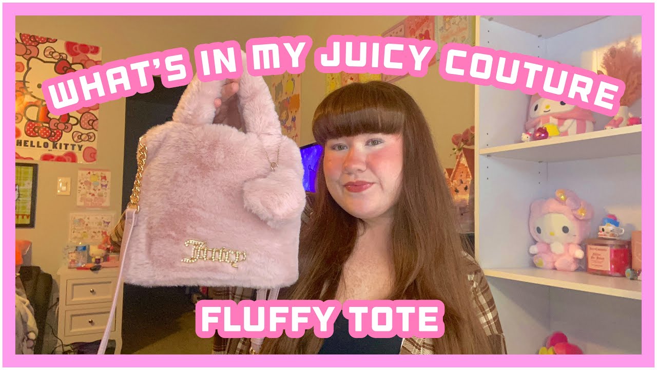 What's In My Juicy Couture Dusty Blush Fluffy Mini Tote 🥰😍💕 - YouTube