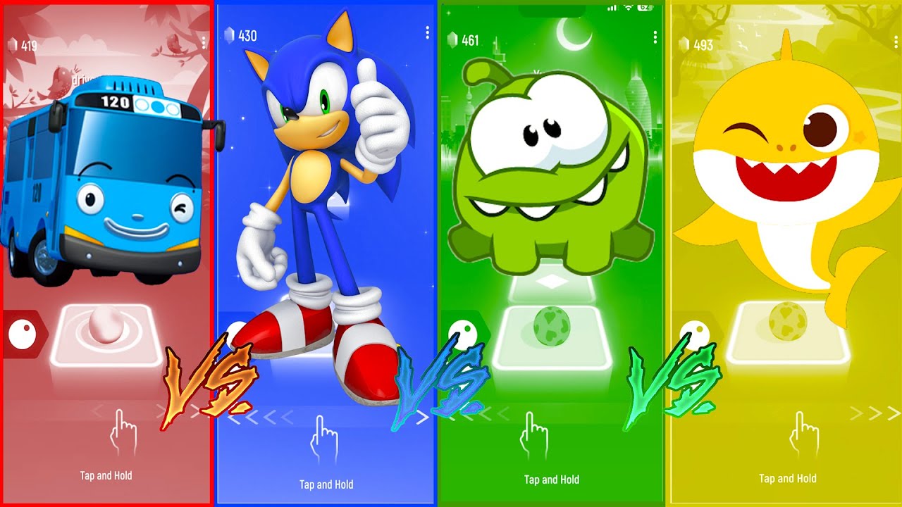 Tayo The Little Bus 🆚 Sonic 🆚 Om Nom 🆚 Baby Shark Yellow Who WINS ...