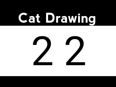 How to draw a cat from number 22 | cat drawing easy step by step ...