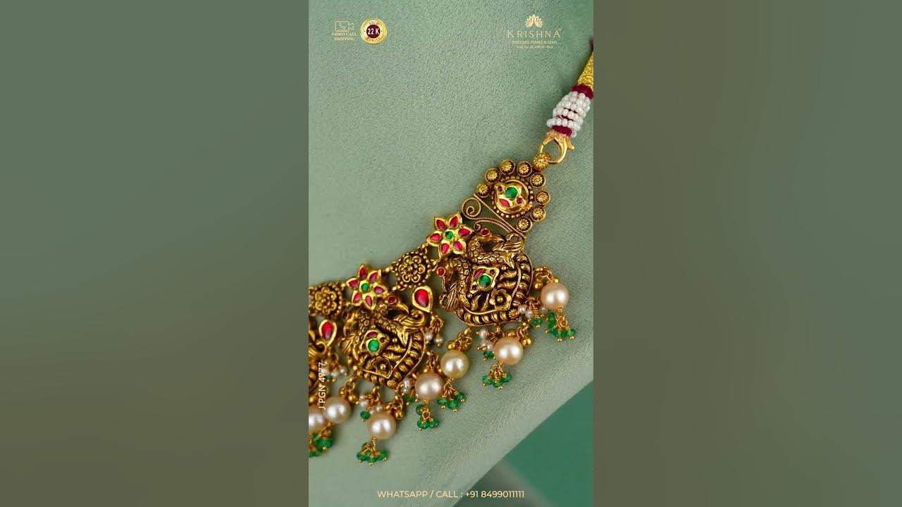 22k Gold Peacock design Necklace - YouTube