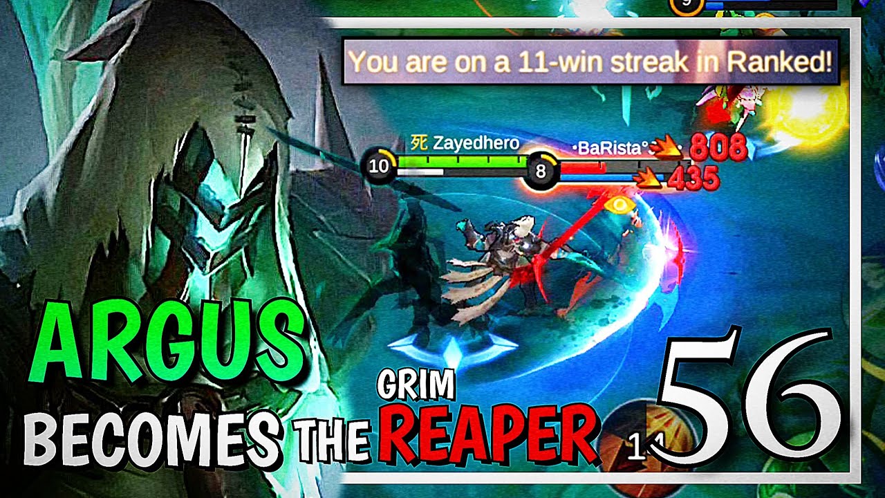 Argus Gets 11 Winstreak And Turns into Angel of Death💀 ~ Mobile Legends ...