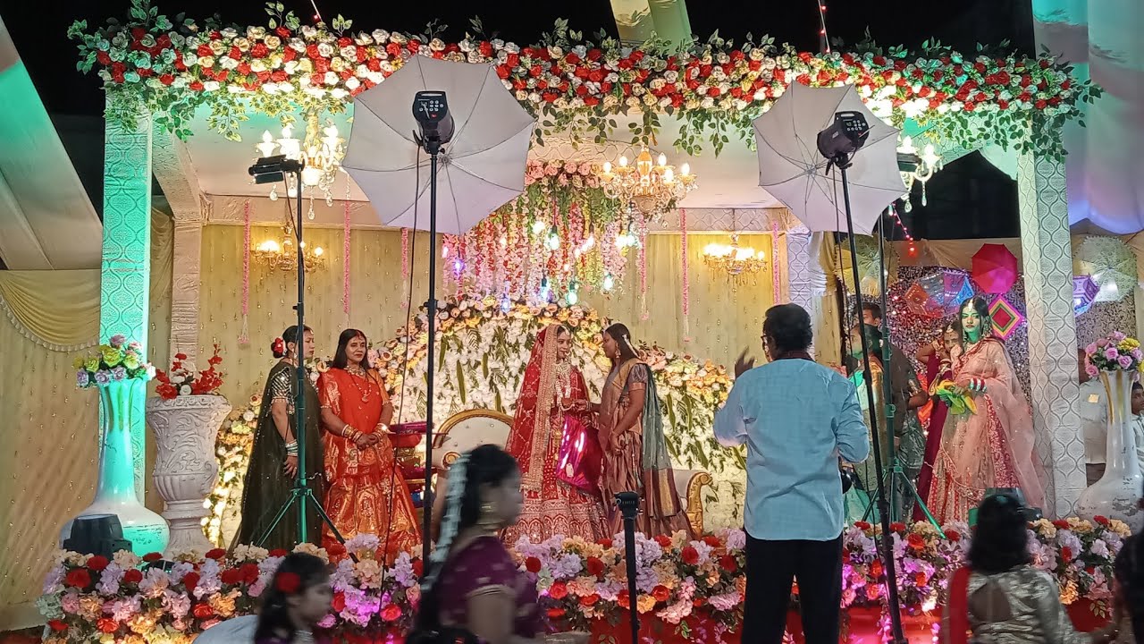 wedding decoration | stage kaise banaye | pandal decoration | simple ...