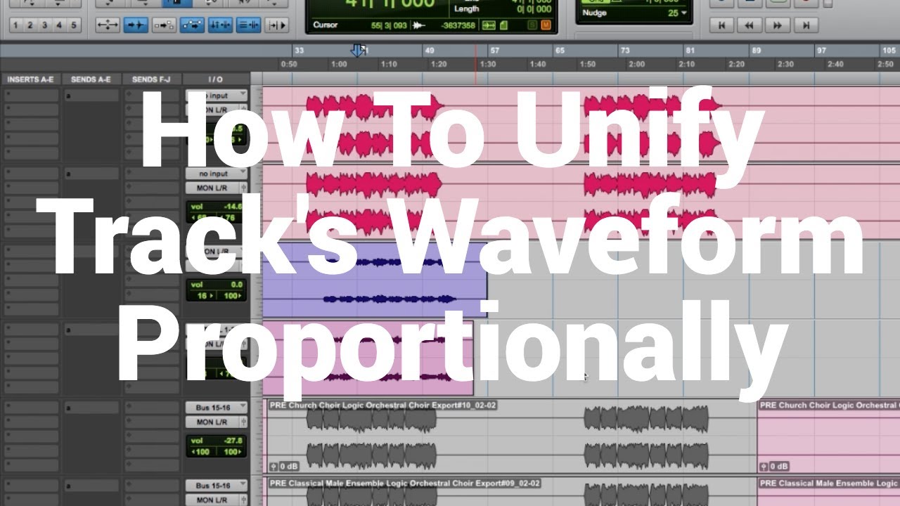 Unify Waveform Sizes Proportionally Of All Tracks On Pro Tools - YouTube