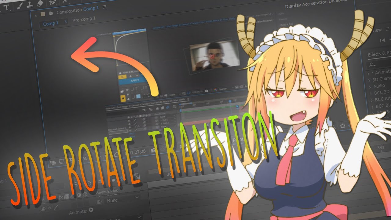 Side rotation / Left Bend Transition Tutorial After effects (+ Free ...