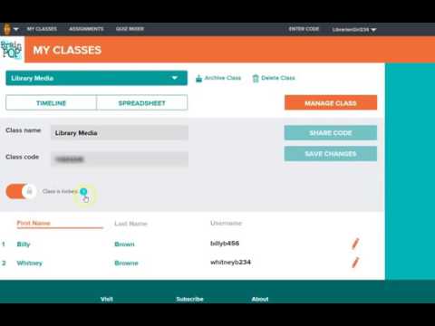 BrainPOP | How to Unlock/Lock Your Class! - YouTube