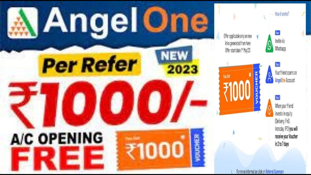 Angel one demat account refer and earn//per referral 1000/zero ...