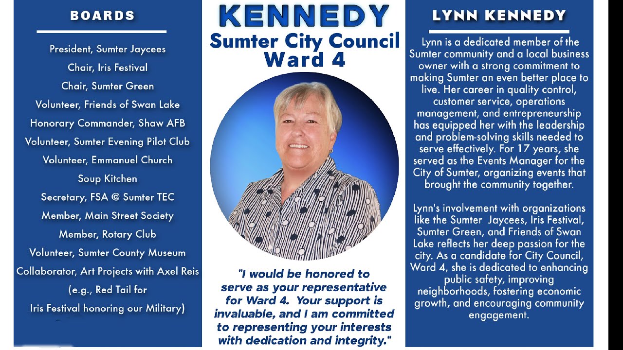 Lynn Kennedy for City of Sumter SC Ward 4 - YouTube