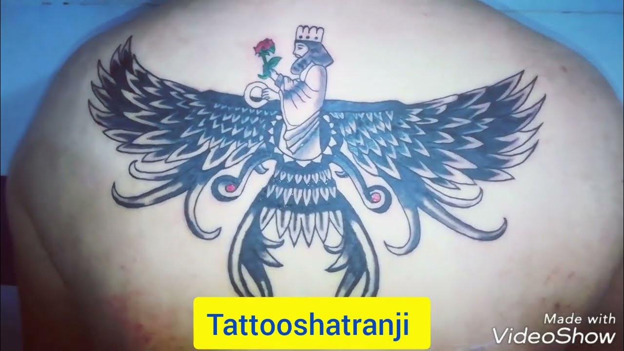 تتوی فروهر روی کمرتتو بزرگ واقعا کمر شکنه😅angel Tattoo On The Back Youtube