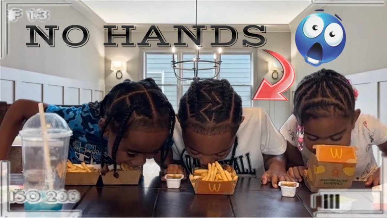 EATING WITH NO HANDS CHALLENGE 😱 - YouTube