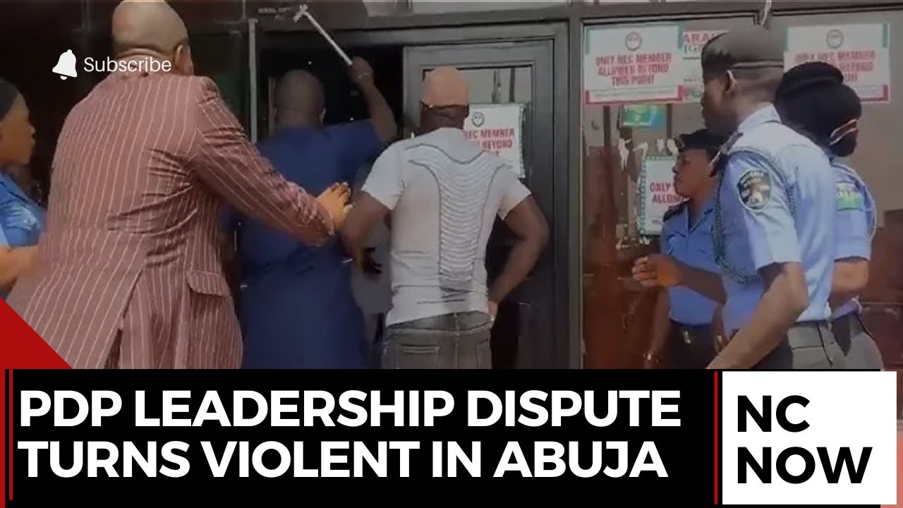 Tensions at PDP Headquarters as Leadership Dispute Turns Violent - YouTube