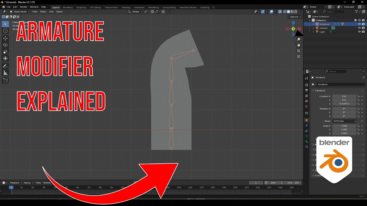 Blender 4.5 Armature Modifier Explained, Part 30 Tutorial - YouTube