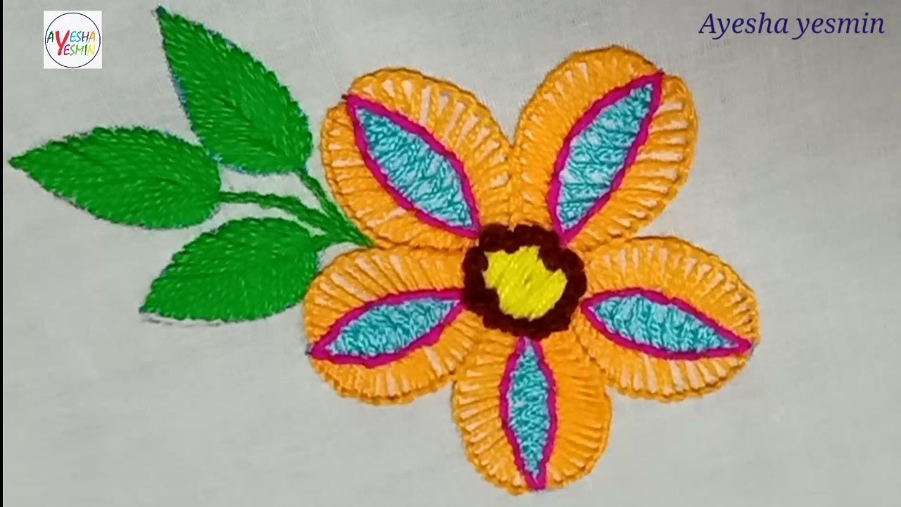 Hand embroidery, simple & easy flower stitch - YouTube