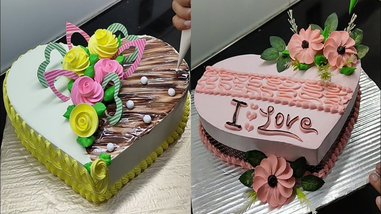 Dil Shape Cake New Decorate Designing Happy Birthday Hard Cake Top Cake ...