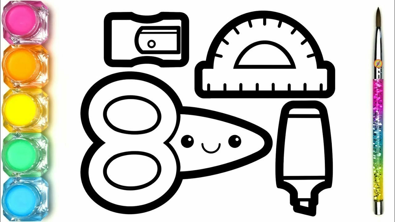 Scissors, rulers, shavings Drawing and coloring Children and toddlers ...