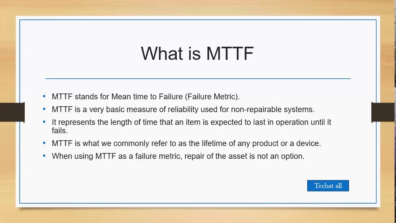 What Is MTTF Mean Time To Failure YouTube What Is MTTF Mean Time To Failure YouTube