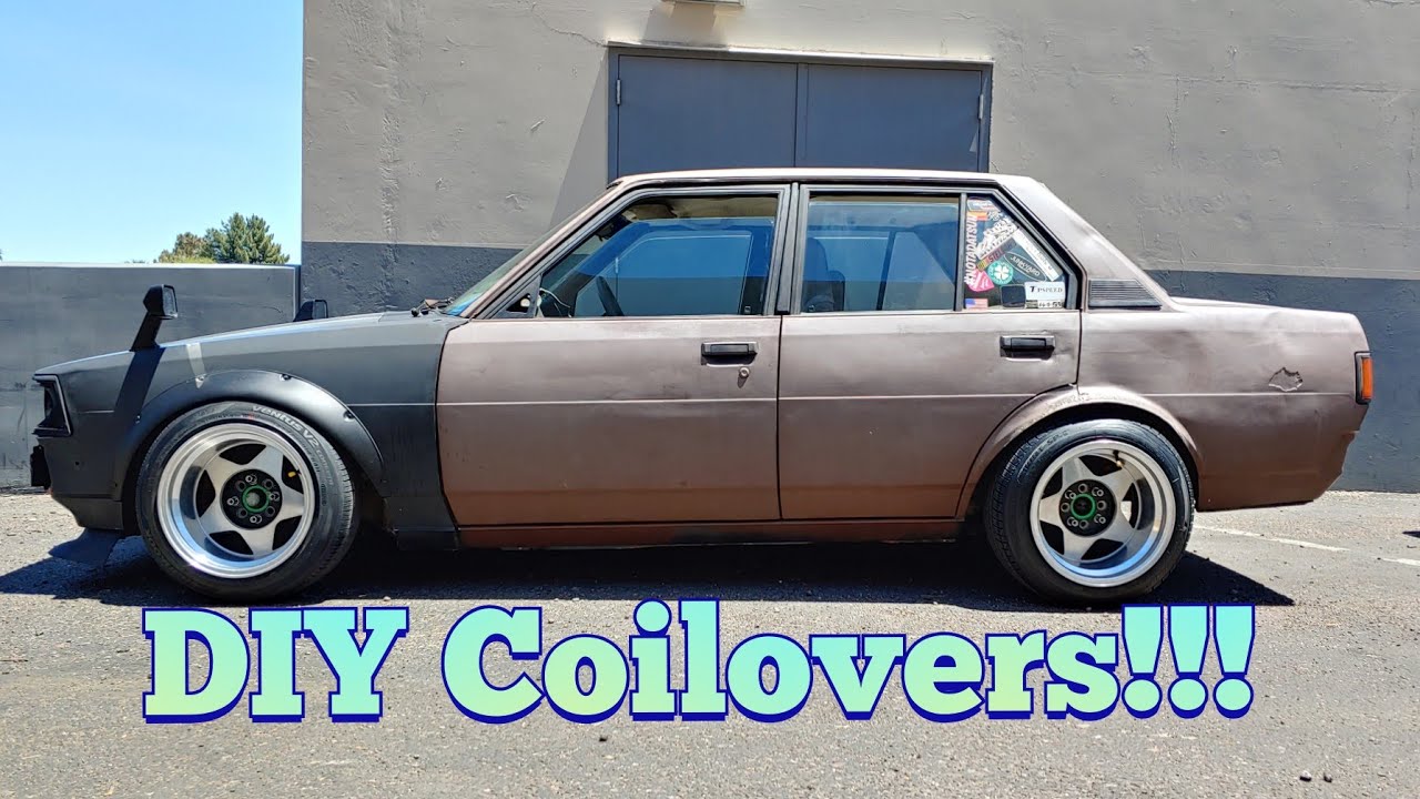 AE86 coilovers and brakes on ke70/ae71 Budget DIY - YouTube