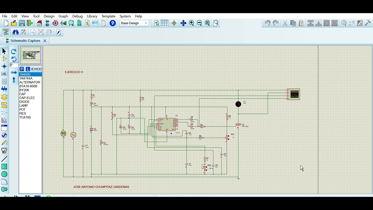 CIRCUITO TCA785 EN CONTROL DE DISPARO TRIAC Proteus 8 Professional ...