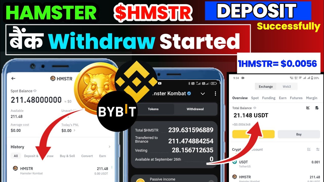 Hamster $HMSTR Token deposit and withdrawal start // hamster kombat ...
