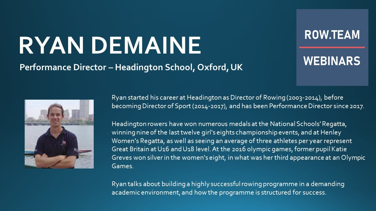 Row.Team A conversation with Ryan Demaine - Performance Director ...