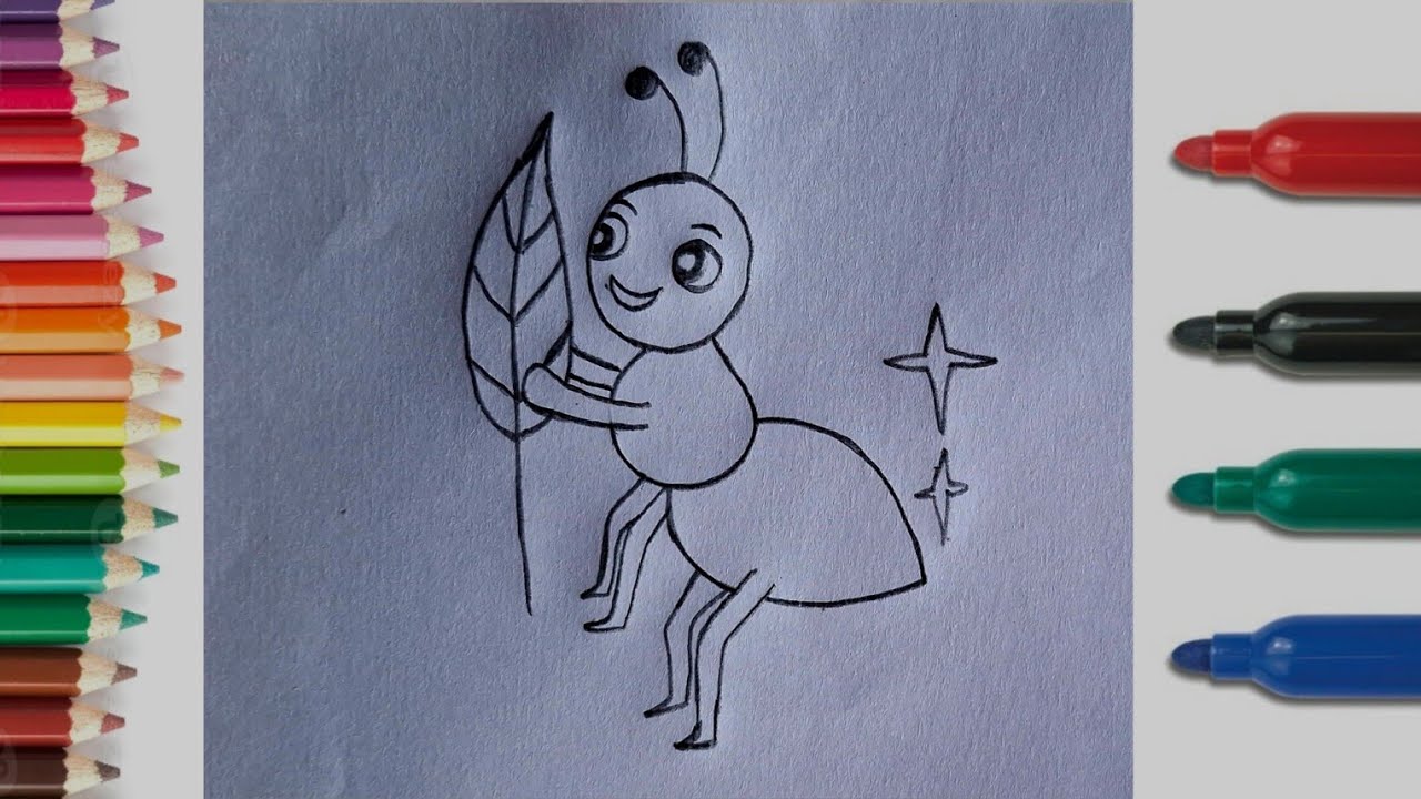 How To Draw Cute Ant//Art For Kids - YouTube